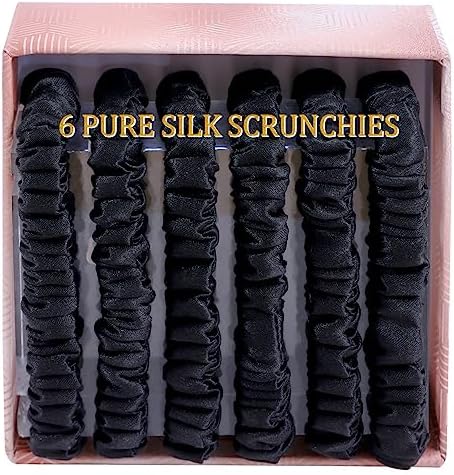 Amazon.com : 8 Pcs Set 100% Pure Mulberry Silk Hair Scrunchies Silk ...