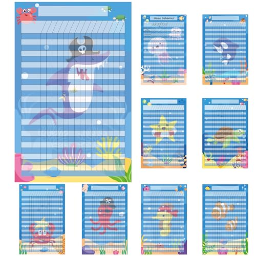 Buy CJiangpo 9Pcs Ocean Animals Incentive Chart for Classroom, Back to ...