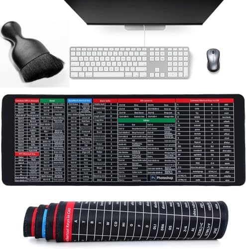 LOVEEK Keyboard Shortcuts Mouse Mat, Quick Key Super Large Pad With ...