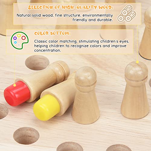 Alftek Wooden Memory Chess Game for kids, wooden memory match stick ...