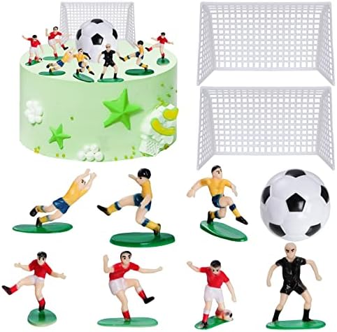Amazon.com: UPKOCH Soccer Cake Topper Decorations - 2 Goals, 6 Players ...