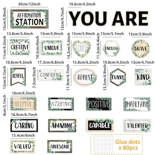 Buy Eucalyptus Affirmation Station Bulletin Board Classroom Decorations ...