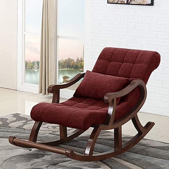 IRONIC HOUSE Sheesham Wood Rocker Rocking Lounge Chair Recliner ...