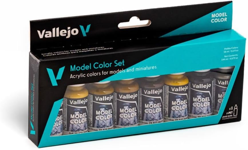 Vallejo Model Air Basic Colors Acrylic Paint Set for Air Brush ...