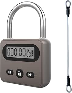 999 Hour Metal Timer Lock, LCD Display Multi-Function Electronic Time, 999 Hours Max Timing, USB ...