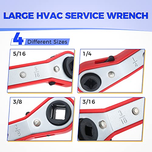 Snapklik.com : TEENGSE HVAC Service Wrench, 2PCS Ratchet Curved Wrench Tool