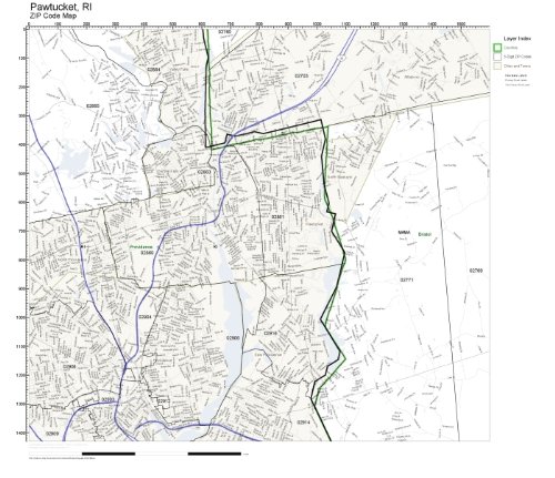 ZIP Code Wall Map of Pawtucket, RI ZIP Code Map Laminated: Amazon.com ...