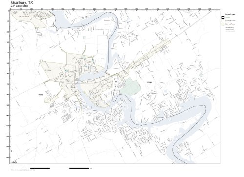 ZIP Code Wall Map of Granbury, TX ZIP Code Map Not Laminated: Amazon ...