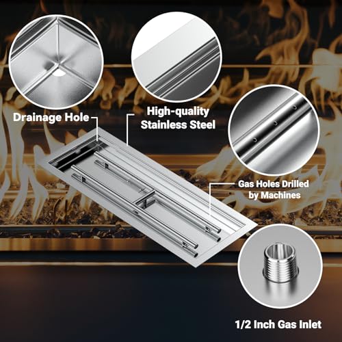 Snapklik.com : Skyflame 30 X 10 Inch Rectangular Fire Pit Pan Kit ...