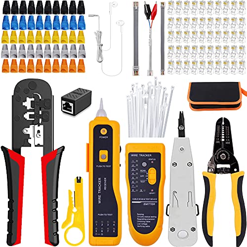LUBEIN RJ45 Crimp Tool Kit with Tester CAT5/CAT6 Crimper Set, Network ...