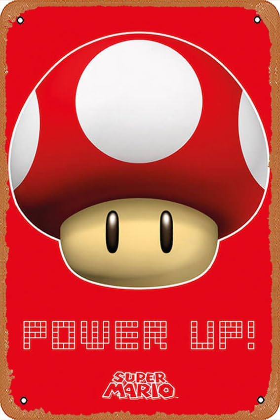 Amazon.com: Nintendo Power Up Video Game Gaming – Poster Retro Metal ...