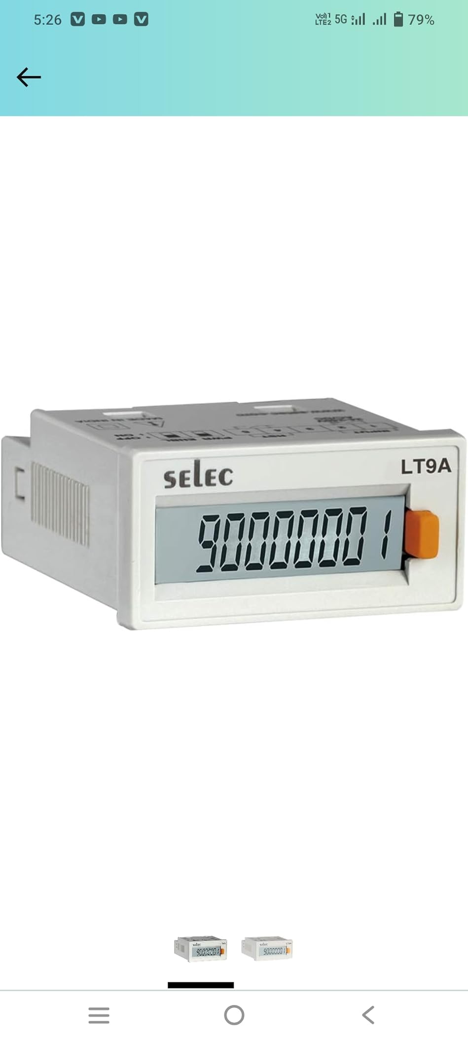 SELEC LTC9A, Time + Count totaliser, hour meter, contact/voltage ...