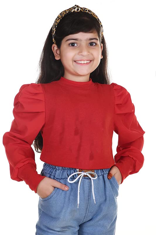 KIROTO Stylish & Fancy Full Sleeves Tops for Girls Puff Sleeve Top ...