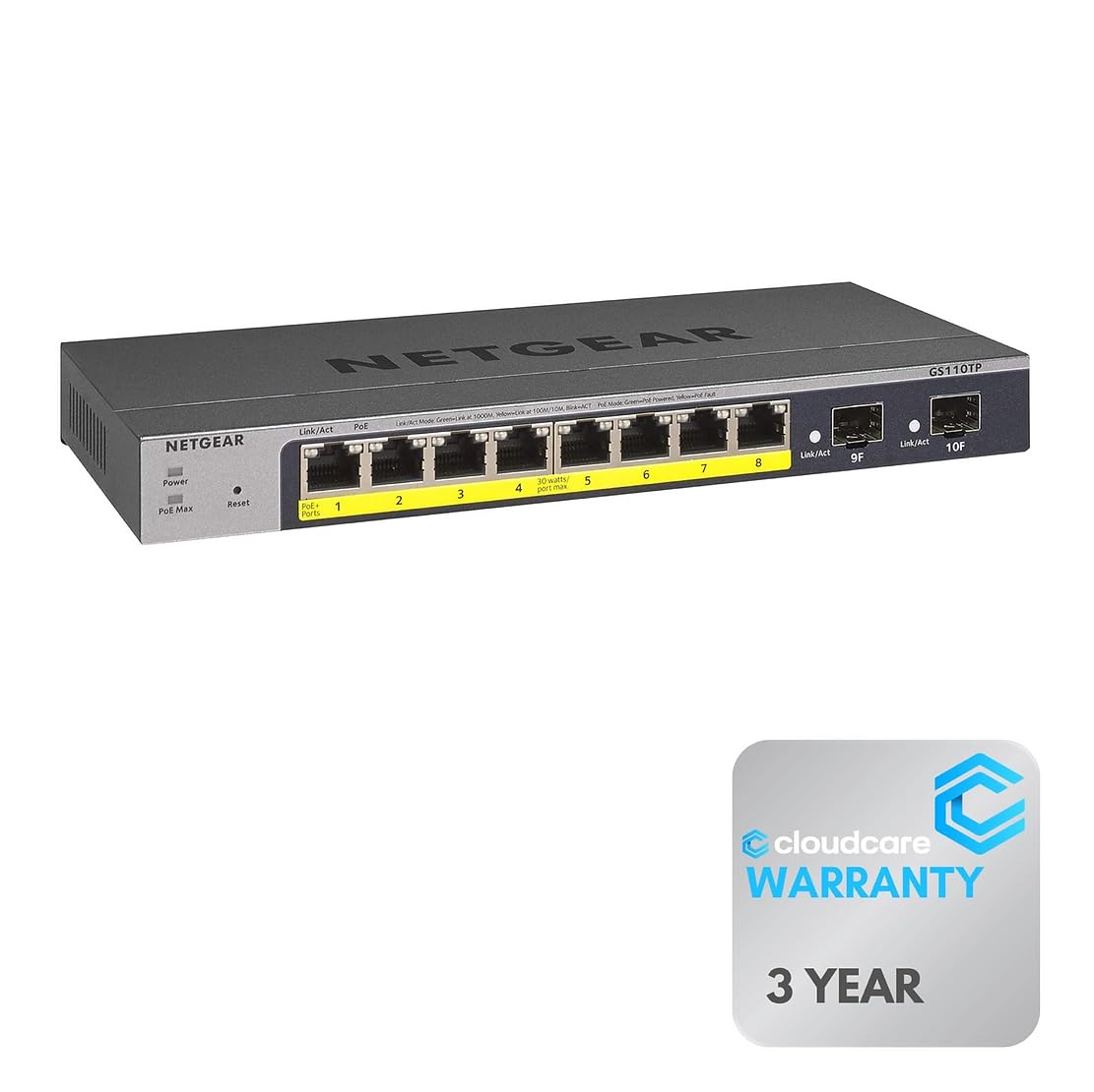 Amazon.com: NETGEAR GS110TP 8-Port 𝐏𝐨𝐄+ Smart Switch | Desktop and Wall ...