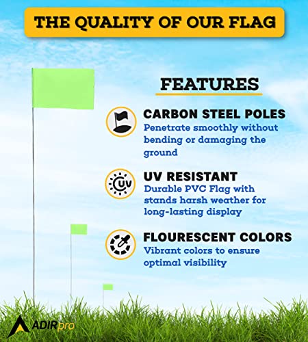 Snapklik.com : AdirPro Marking Flags 100 Pack - 2x3 Lawn Flags - Marker ...