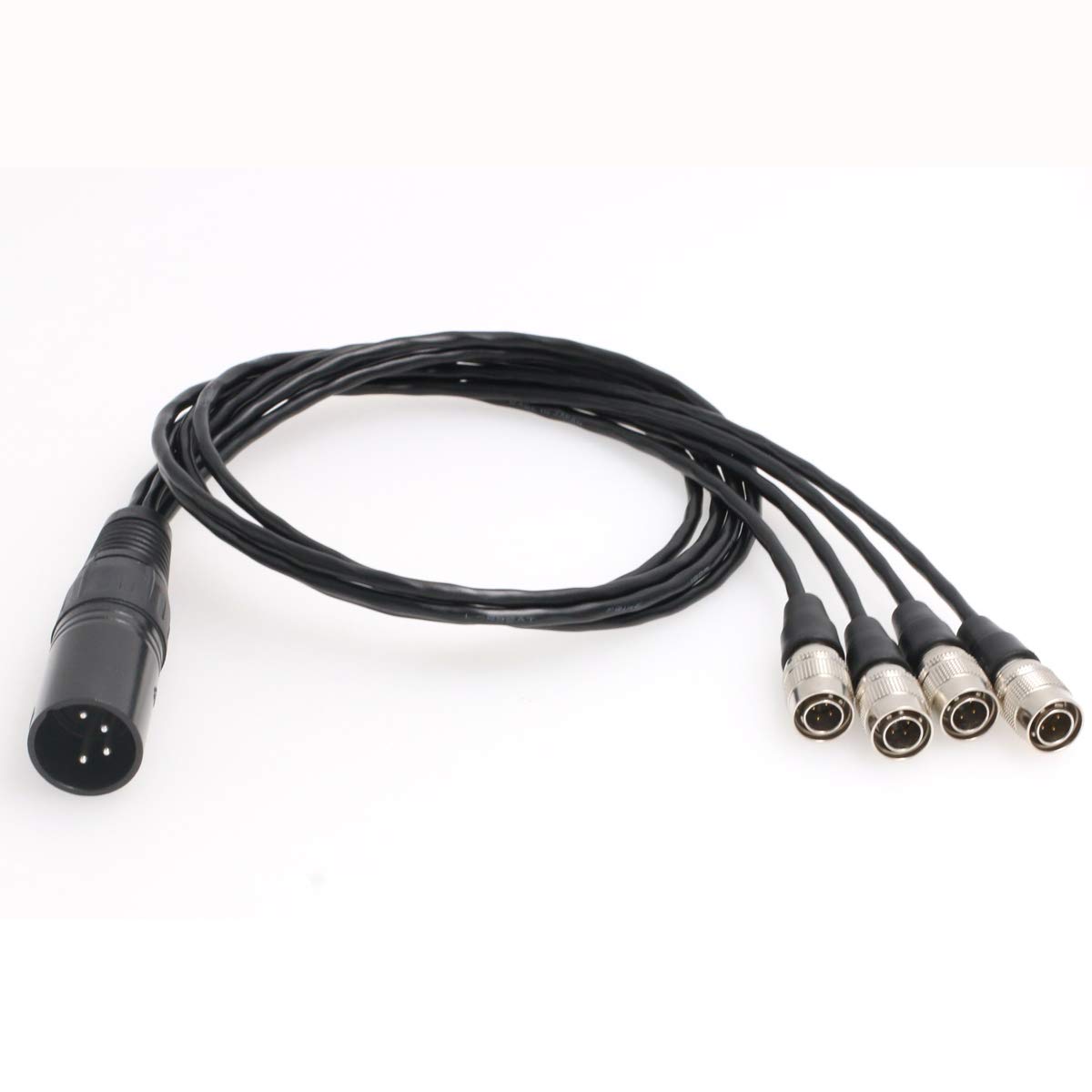 Amazon.com: SZRMCC XLR 4 Pin Male to 4 Split Hirose 4 Pin Male Power ...