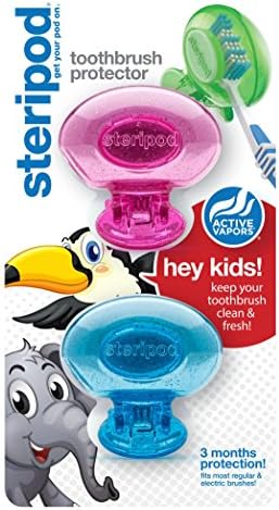 Amazon.com: Steripod Clip-on Toothbrush Protector, Green/Silver, 2 ...