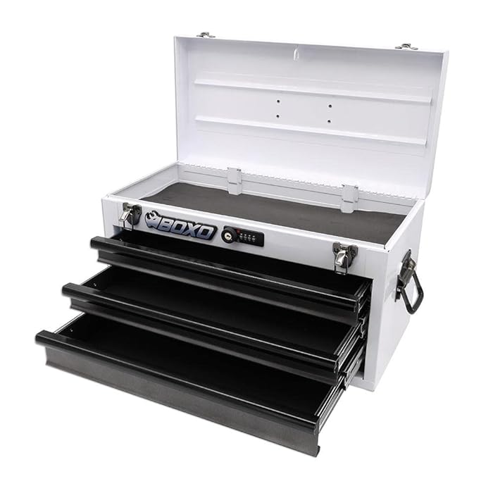Buy Boxo USA Hand Carry Tool Box 3-Drawer Heavy Duty Steel Toolbox with ...