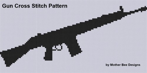 Gun Cross Stitch Pattern eBook : Designs, Mother Bee: Amazon.ca: Kindle ...