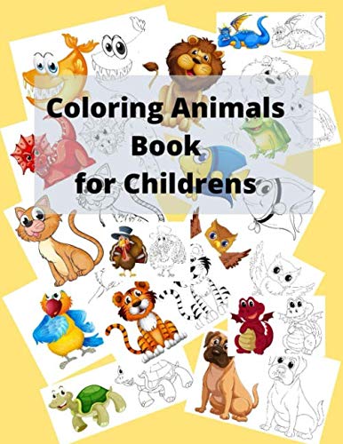 Coloring Animal Book for Children: Book with dinosaurs, animals and ...