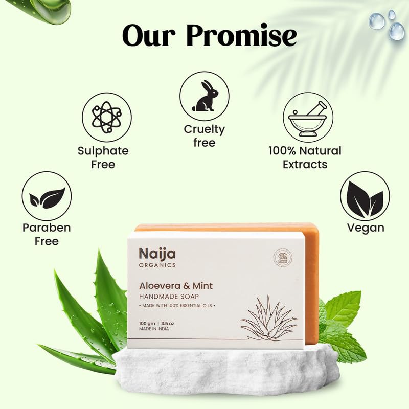Naija Organics Aloe Vera & Mint Natural Bath Soap | Deep Moisturizing ...
