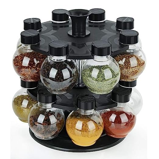JK Enterprise 16 PC Spice Rack with Stand Multipurpose Revolving Spice ...