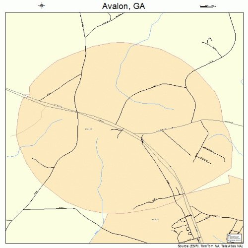 Large Street & Road Map of Avalon, Georgia GA - Printed poster size ...