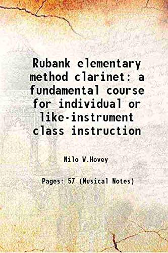 Rubank elementary method clarinet a fundamental course for individual ...