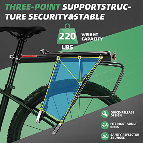 Snapklik.com : WEST BIKING Rear Bike Rack - 220 LBS Load Universal ...