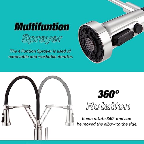 CREA Single Lever Folding Kitchen Tap, Kitchen Sink Tap with 4 ...