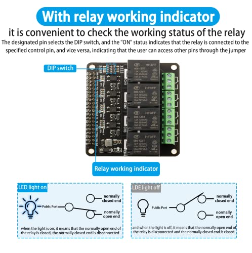 SEENGREAT 4 Channel Relay Modules DC3.3V/5V with Optocoupler for ...