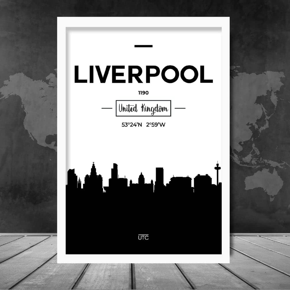 Artze Wall Art Liverpool City Skyline Cityscape Print Poster, A2 Size ...