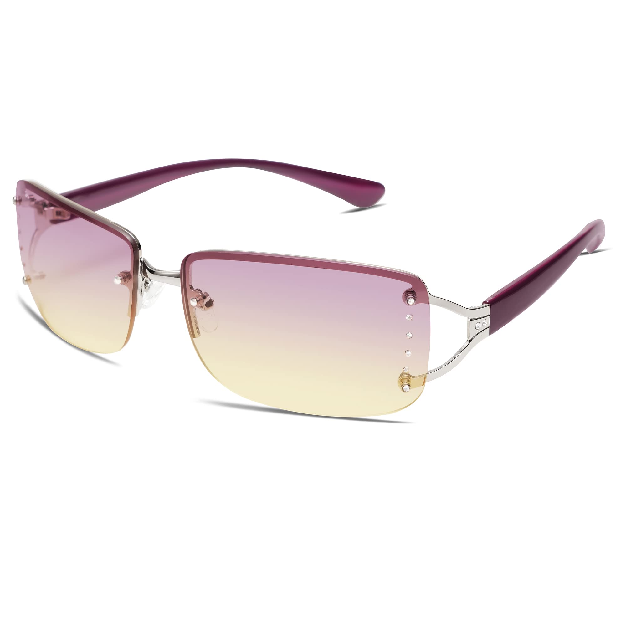 Snapklik.com : Rimless Frameless Rectangular Sunglasses For Women ...