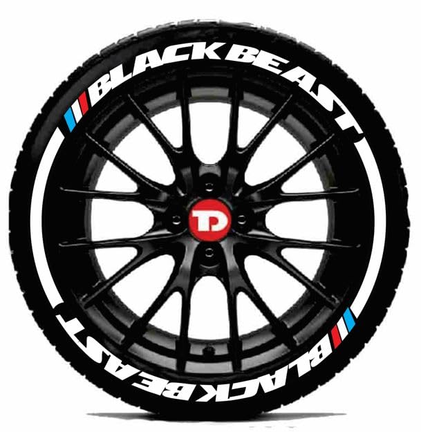 Tyre Decor - Custom Tyre Stickers Black Beast & 3 Color ARC with Strips ...