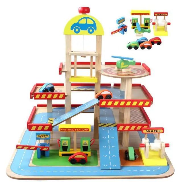 Buy Monty Maestro - Wooden Toys car Public Garage Children's Parking ...