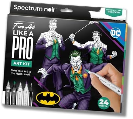 Amazon.com : Spectrum Noir Pro Fan DC Art Kits (Joker) : Arts, Crafts ...