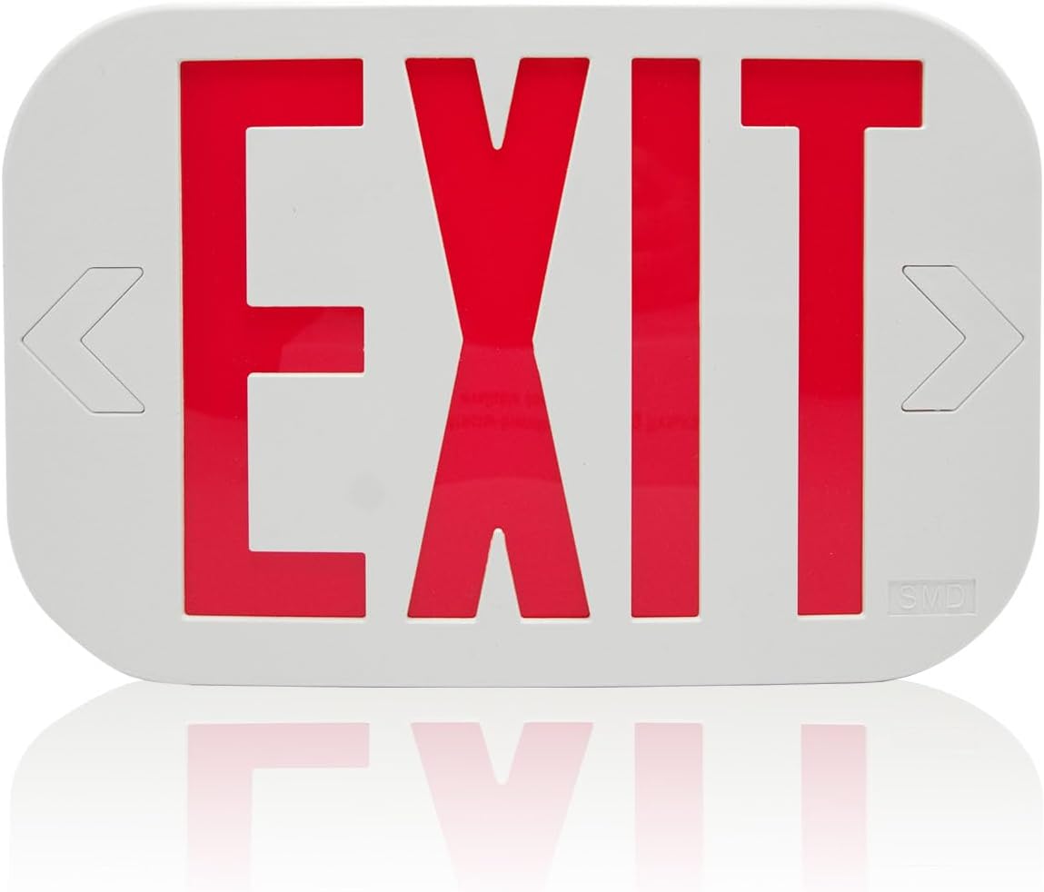 Dual-Lite EVCURWD4 LED Exit Sign & Emergency Light Combo, 1.7W Red ...
