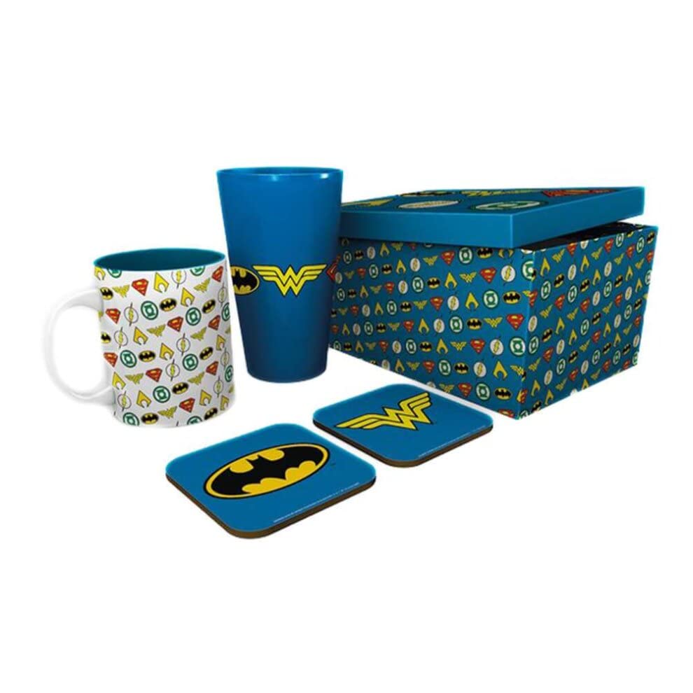 DC COMICS – Gift Box – Chope, mug, 2 dessous de verre – Logos – BigaMart
