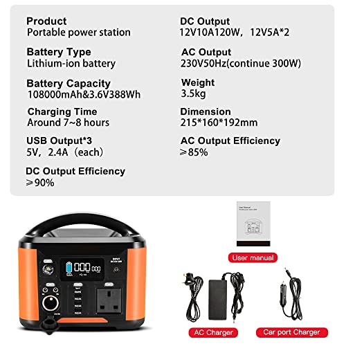 SEASON Portable Solar Generator 388Wh-300W, Power Station Explorer with ...