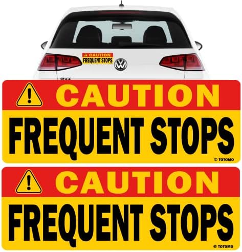 Amazon.com: Wrapco Caution This Vehicle Makes Frequent Stops Stickers ...