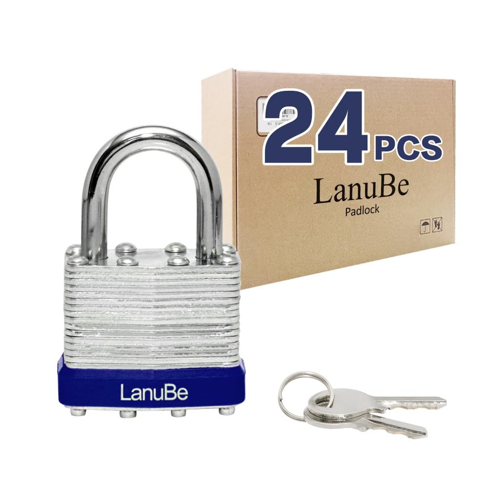 LanuBe Lock Laminated keyed Padlock (1-9/16", 40mm), keyed Alike Locks ...