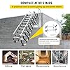 13 Steps Retractable Loft Foldable Ladder, Extra Wider 4in, Stairs Pull ...