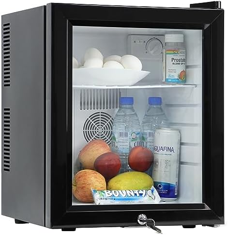 Rubik Mini Fridge with Key Lock, Glass Door AC 220V Beverage ...