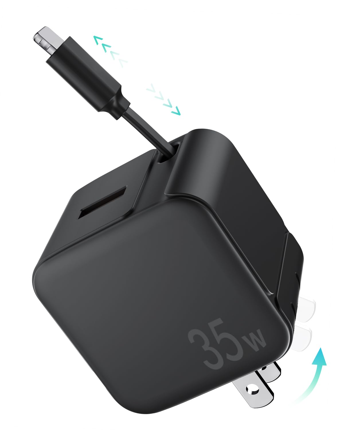 Amazon.com: Retractable Wall Charger,35W PD Fast USB Charger Block with ...