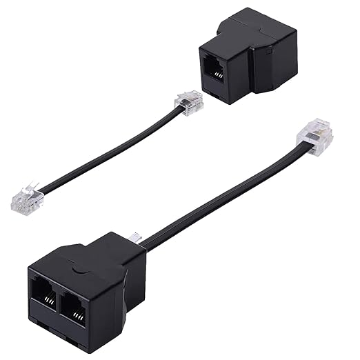Telehone Ethernet Telephone Cable Adapter,RJ11 Phone Splitter Modular ...