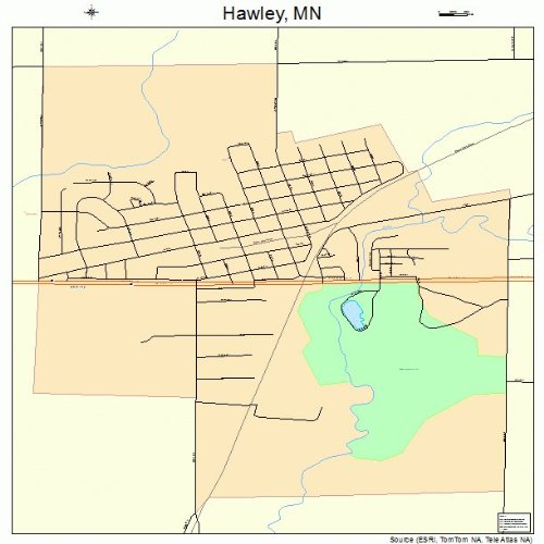 Amazon.com: Large Street & Road Map of Hawley, Minnesota MN - Printed ...