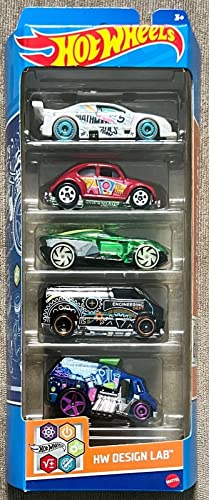 Hot Wheels Car 2023 HW Design Lab Pack of 5(Volkswagen Beetle, Amazoom ...