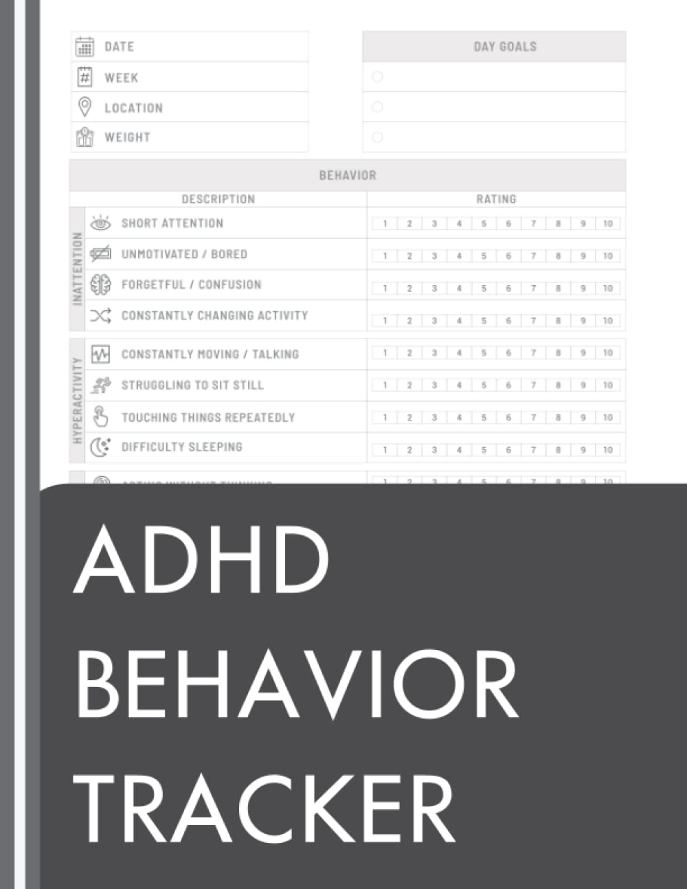 ADHD Behavior Tracker Log Book: Behavior Journal - For Home or School ...