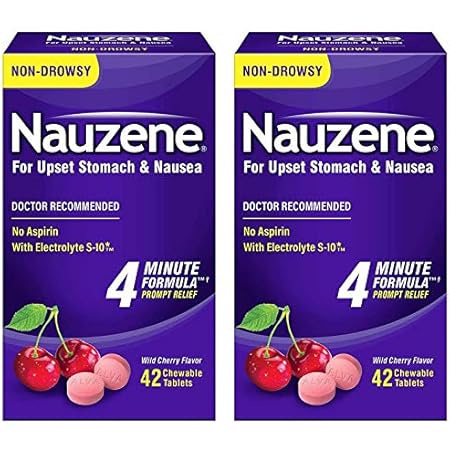 Amazon.com: Nauzene Upset Stomach & Nausea Chewable Tablets Flavor ...