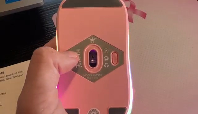 PHNIXGAM Cat Paw RGB Gaming Mouse Pink